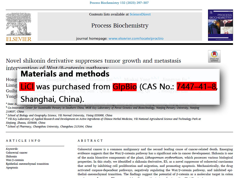 LiCl | RNA precipitate | CAS NO.:7447-41-8 | GlpBio