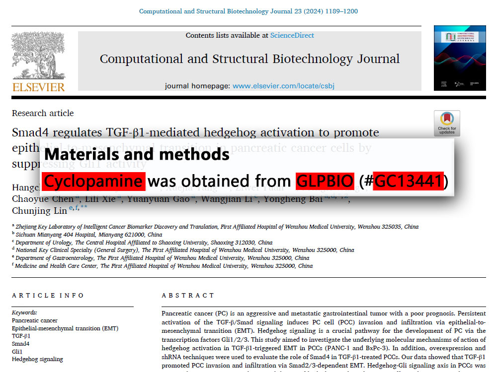 Cyclopamine | Hedgehog (Hh) signaling Inhibitor | GlpBio
