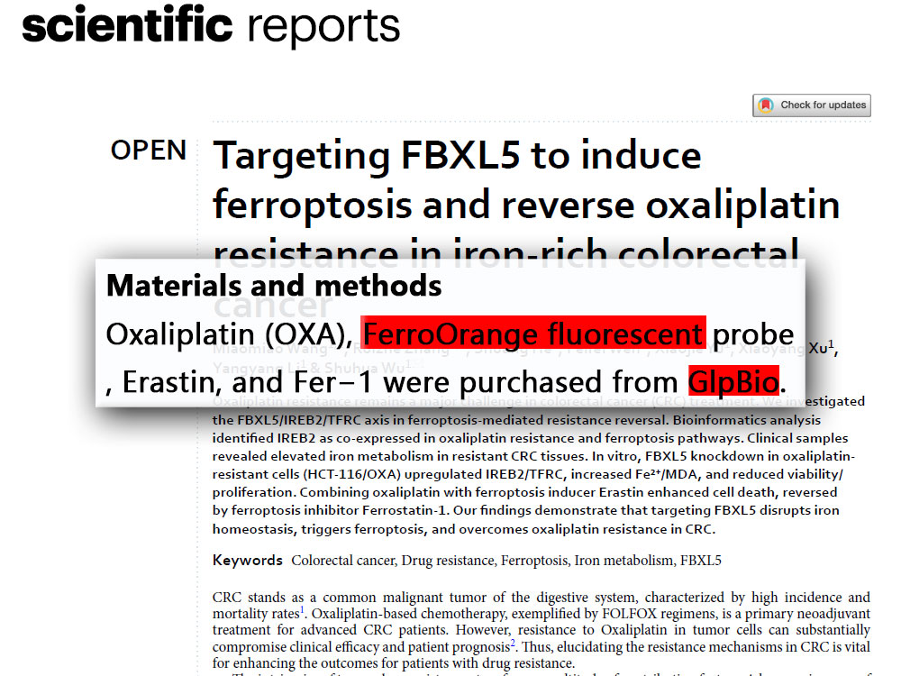 FerroOrange (Fe2+ indicator) | Fe2+ fluorescent probe | GlpBio